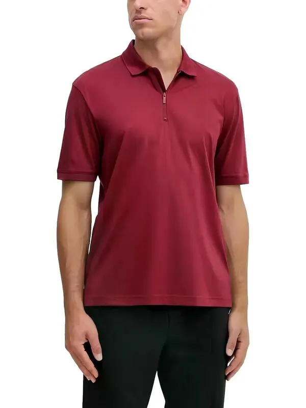Armani Exchange Zipped Polo Shirt - Red