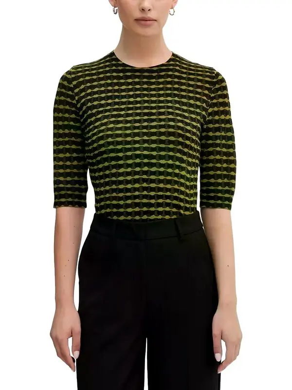BENETTON Patterned Knit Top - Green