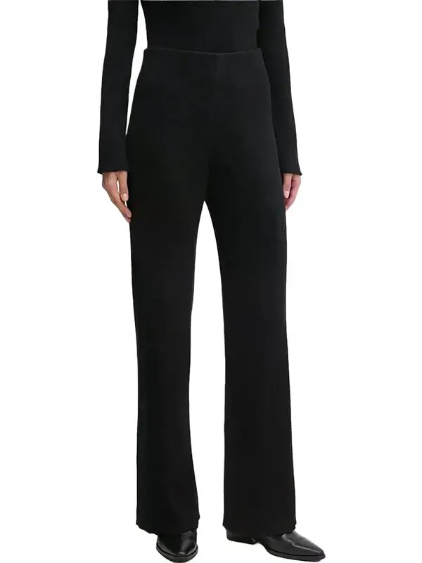 BENETTON Ribbed Knit Trousers - Black