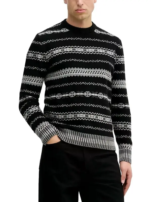 BENETTON Patterned Pullover Sweater - Black
