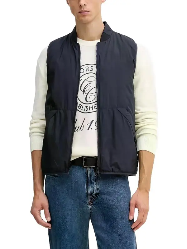 BENETTON Quilted Zip Up Gilet - Blue