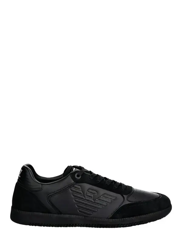 EA7 Embossed Logo Sneakers - Black