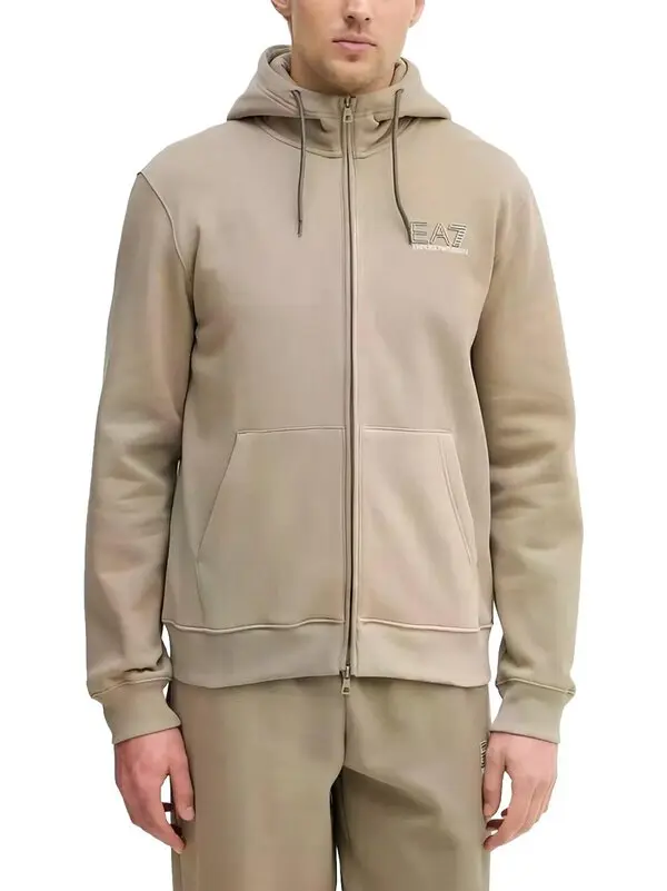 EA7 Long-sleeve Zip-up Hoodie - Neutrals