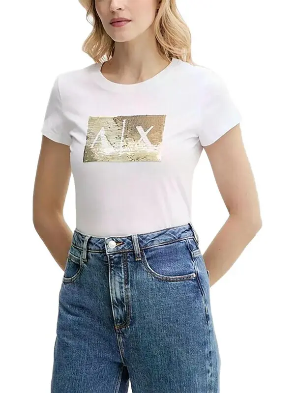 Armani Exchange Sequin-embellished T-shirt - White