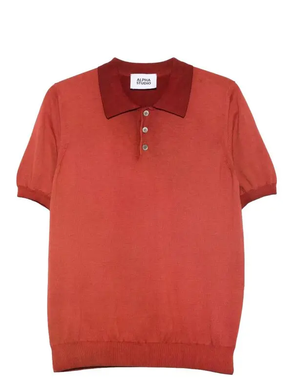 Alpha Studio Button Polo Shirt - Orange