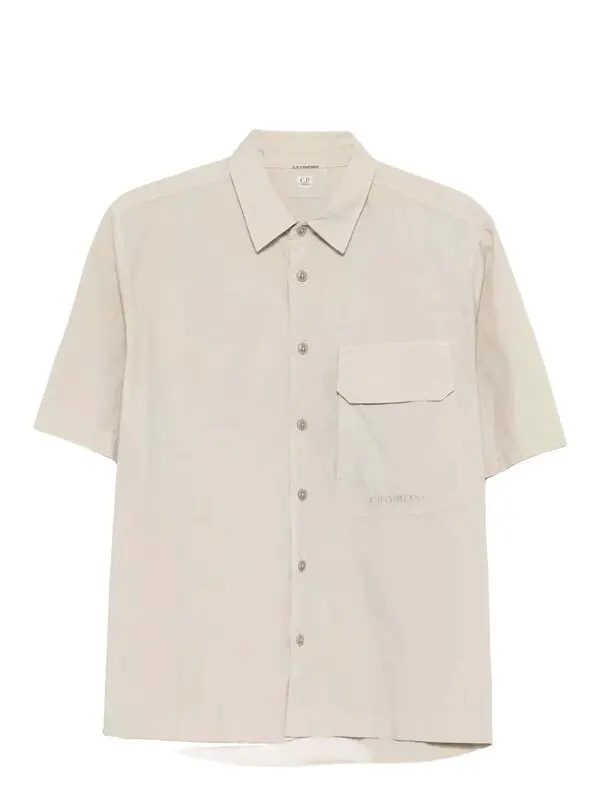 C.P. COMPANY Flap-pocket Poplin Shirt - Neutrals
