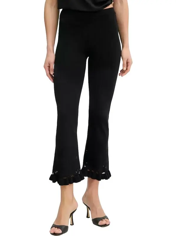 TWINSET Crochet Ruffled Trousers - Black