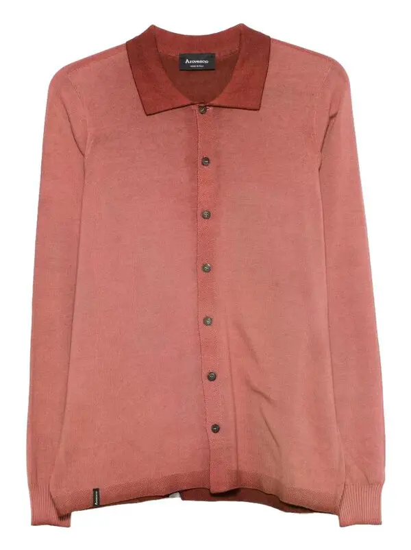 AROVESCIO Long-sleeve Buttoned Collared Shirt - Red