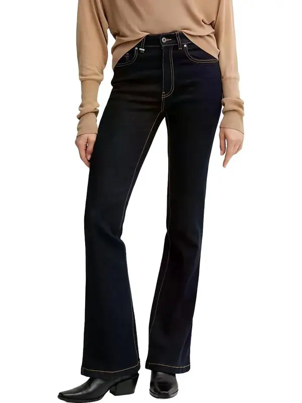BENETTON Flared Jeans With Contrast Stitching - Blue