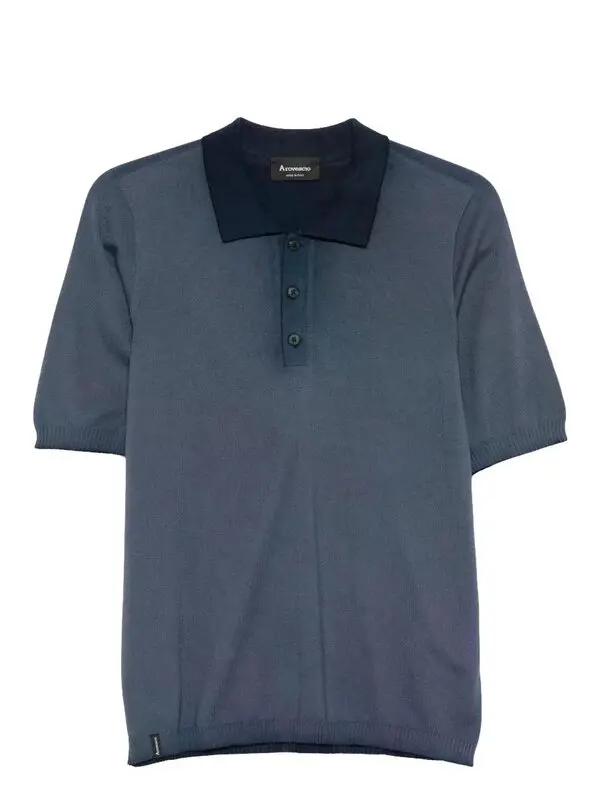 AROVESCIO Button Polo Shirt - Blue