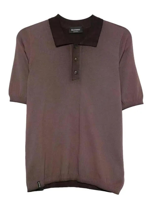 AROVESCIO Button Polo Shirt - Brown