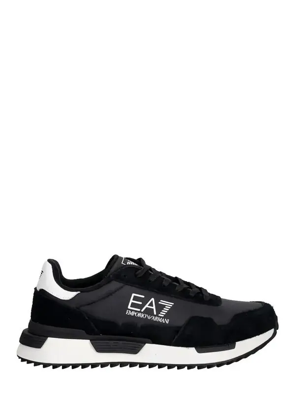 EA7 Logo-print Panelled Sneakers - Black