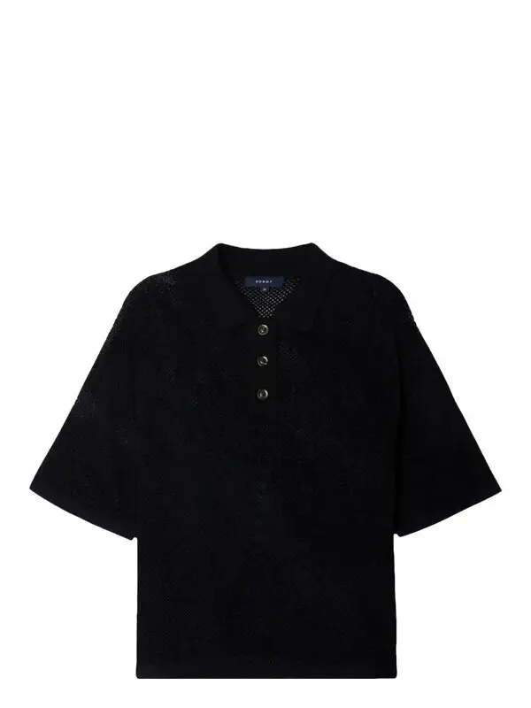Soeur Harvey Button Polo Shirt - Black
