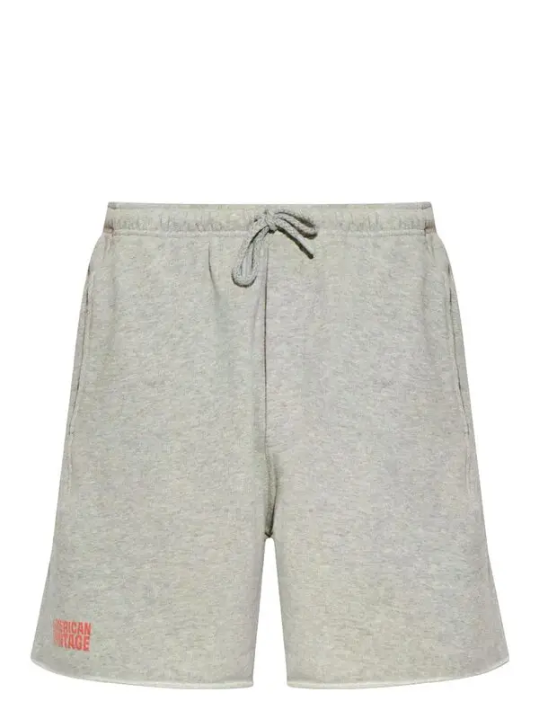 American Vintage Drawstring Raw Hem Shorts - Grey