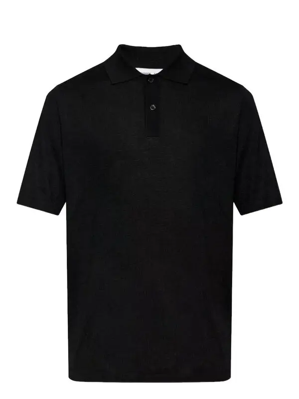SAMSOE SAMSOE Buttoned Collar Polo Shirt - Black
