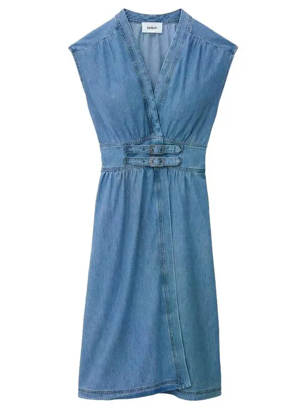 Ba&sh Belted Denim Dress - Blue