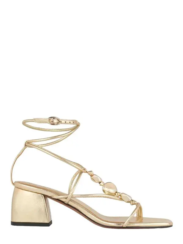 Ba&sh Caya Beaded Strappy Sandals - Gold