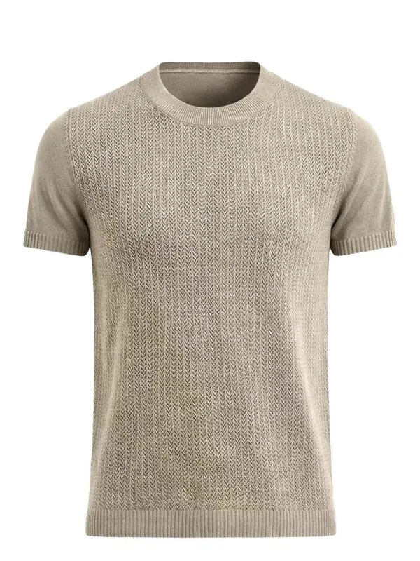 THIBAULT VAN DER STRAETE Knitted T-shirt - Neutrals
