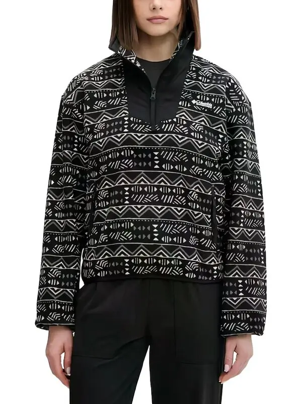 Columbia Patterned Zip-up Top - Black