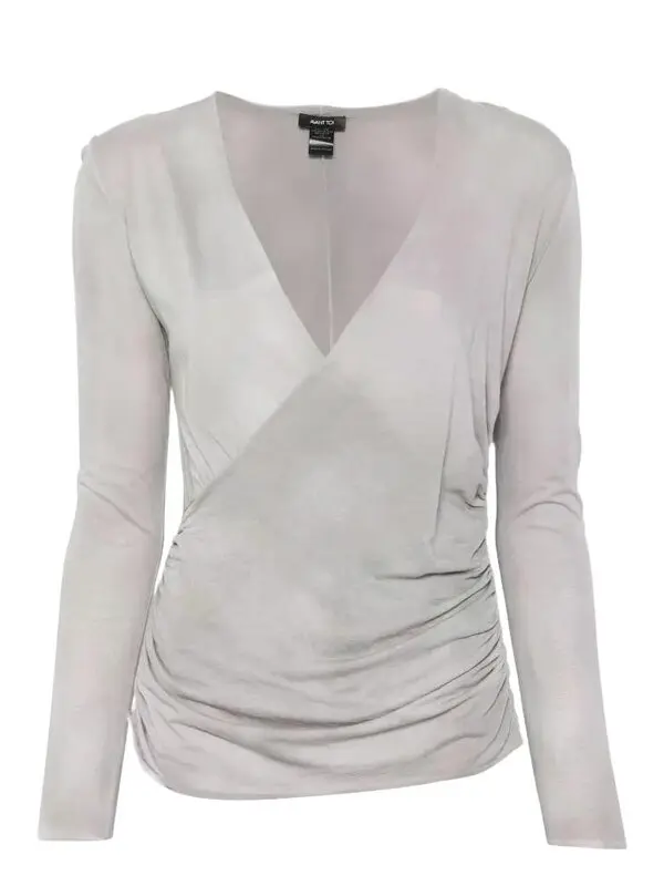 Avant Toi Draped-detail Blouse - Grey