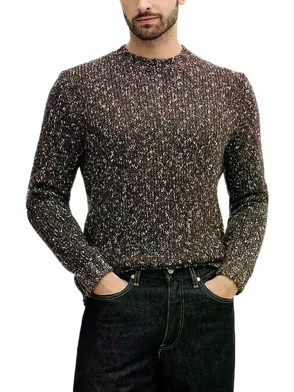 BENETTON Speckled Crew-neck Sweater - Brown
