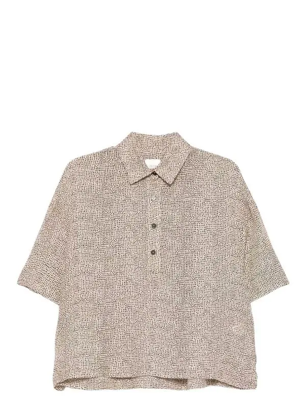 ALYSI Dot-print Polo Top - Neutrals