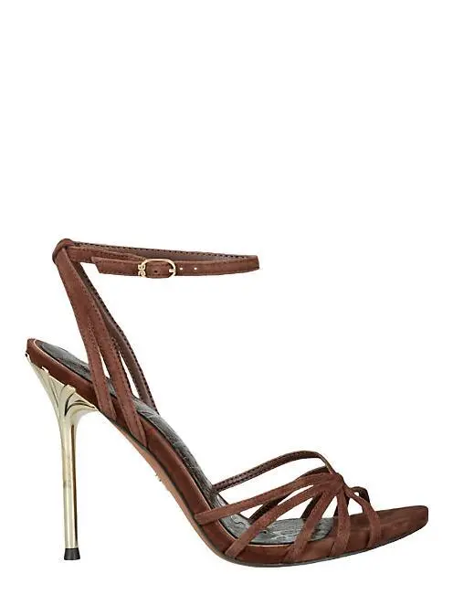 Sam Edelman Lili Suede Heeled Sandals - Dark Brown