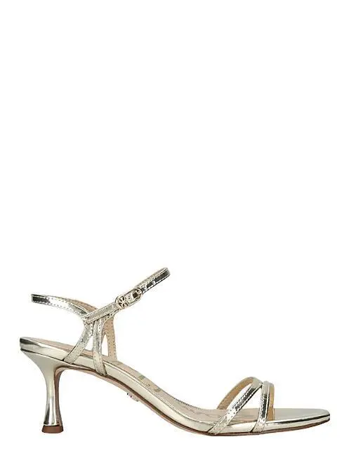 Sam Edelman Presley Leather Heeled Sandals - Gold