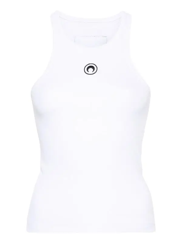 MARINE SERRE Moon Cotton Tank Top - White