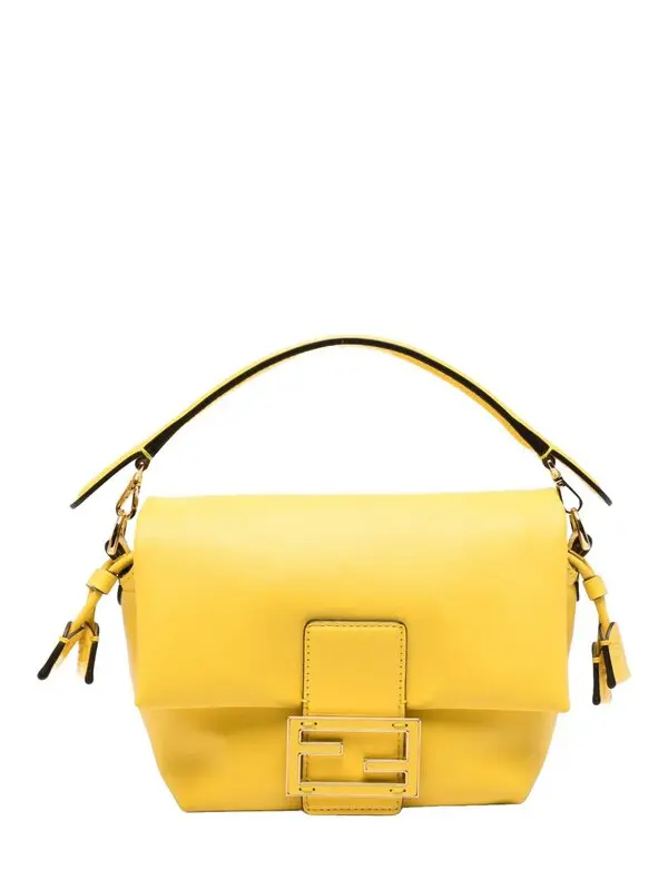 Fendi Mamma Baguette Small Leather Handbag - Yellow