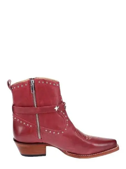 MALIBU BEACH Premium Western Leather Boots - Red