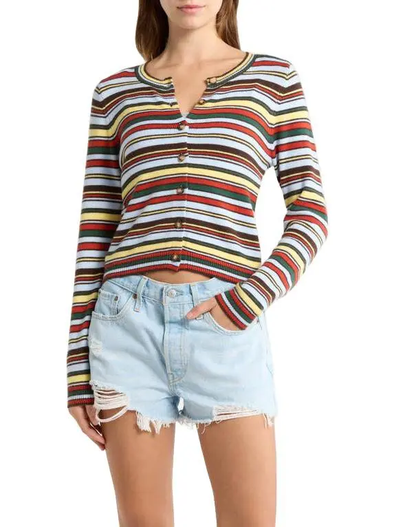 PACSUN Marley Button Front Cardigan - Stripe