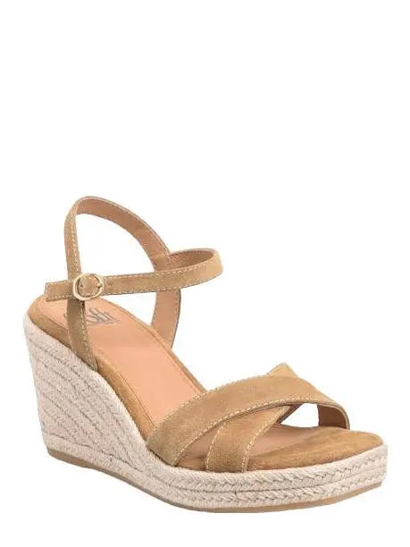 SOFFT Neely Ankle Strap Espadrille Sandal - Saddle Suede