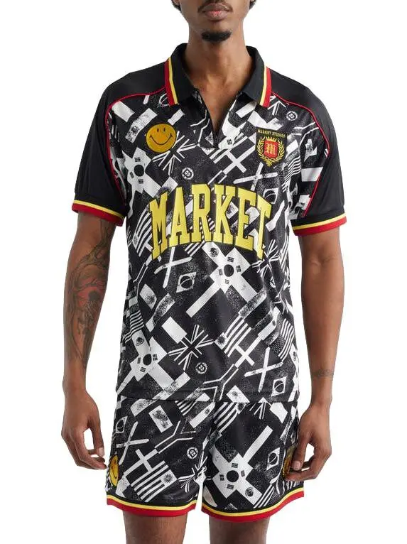 MARKET Flag Soccer Jersey - Black/white
