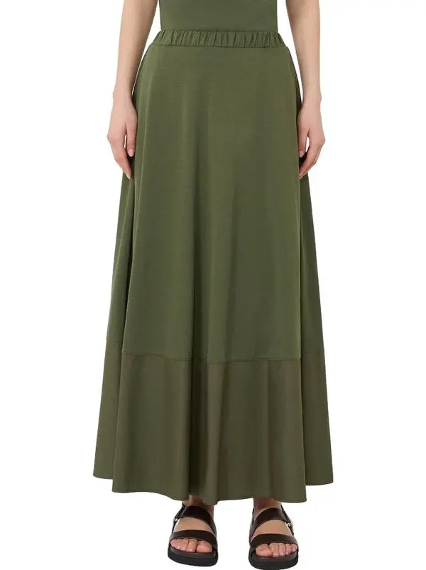 MM BY MAX MARA Mixed Media Maxi Dress - Moss Green