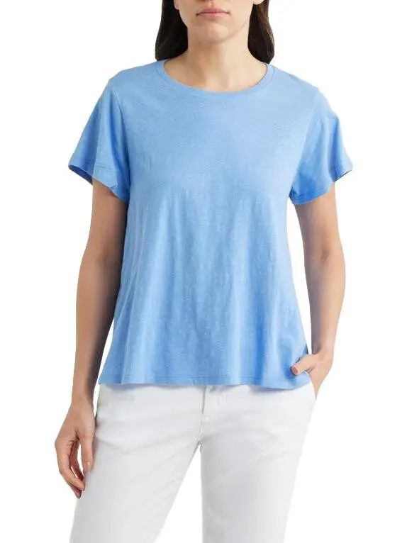 Eileen Fisher Crewneck Organic Cotton T-shirt - Cornflower