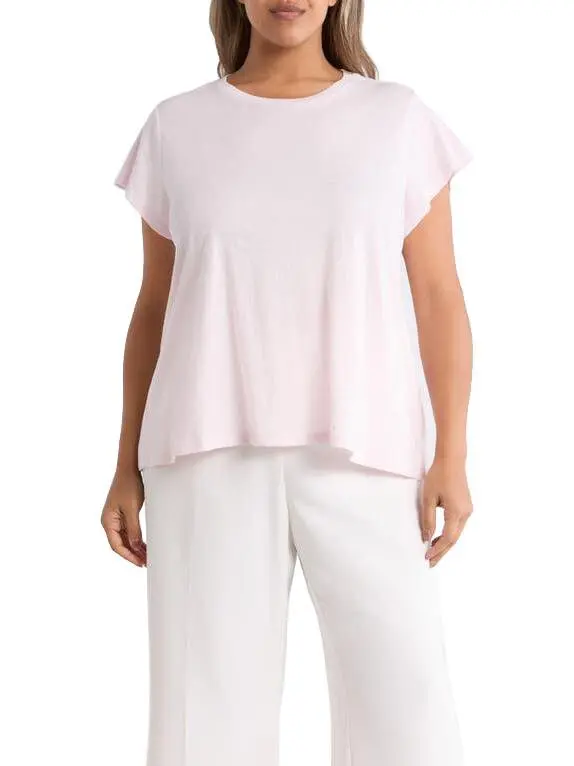 Eileen Fisher Crewneck Organic Cotton T-shirt - Crystal Pink
