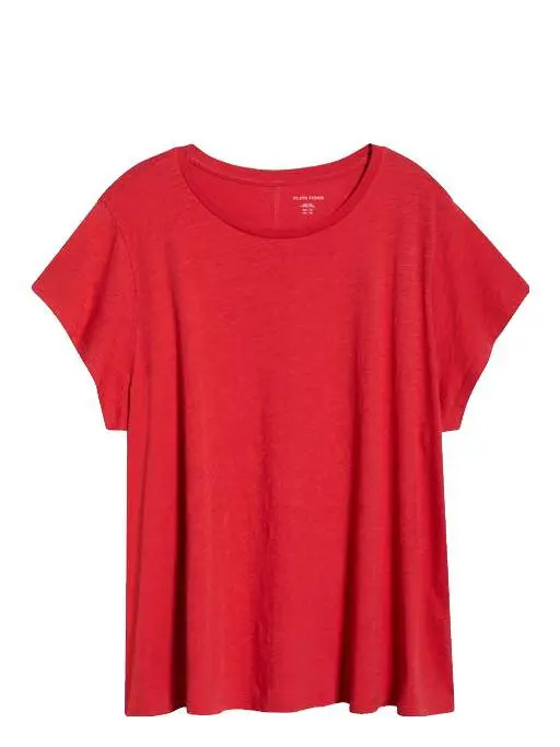 Eileen Fisher Crewneck Organic Cotton T-shirt - Grenadine
