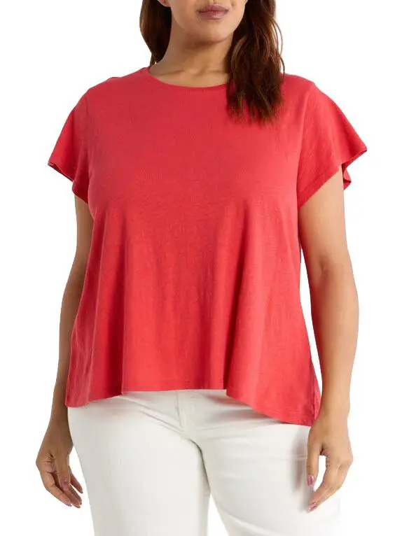 Eileen Fisher Crewneck Organic Cotton T-shirt - Grenadine