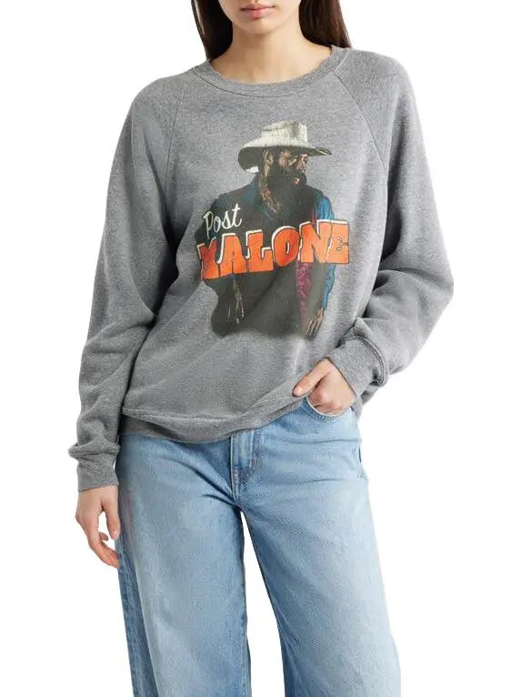 Daydreamer Post Malone Graphic Sweatshirt - Heather Grey