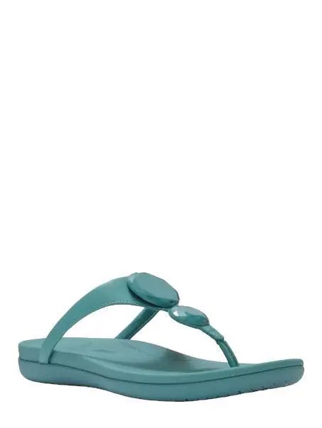 Fitflop Solay Glossy-disc Toe-post Sandal - Teal