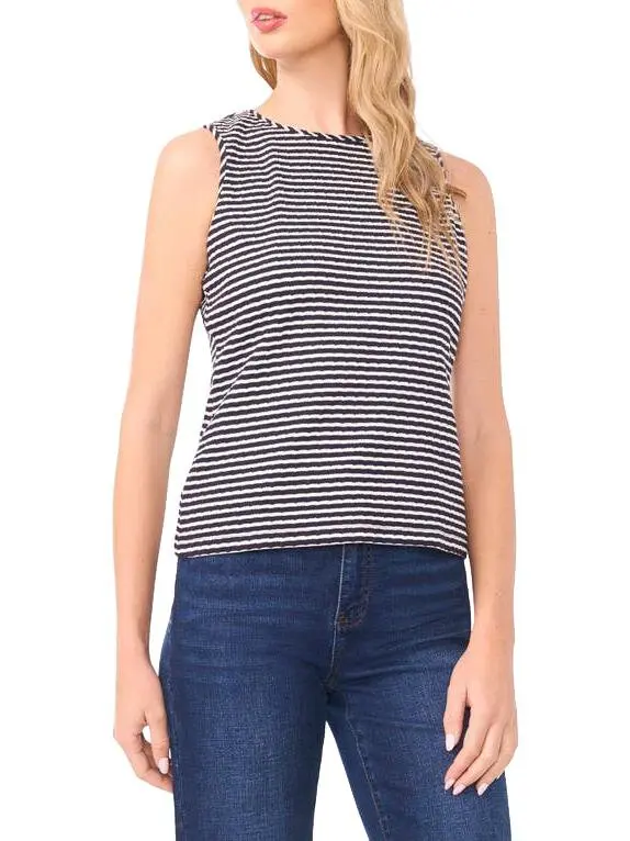 Halogen Striped Knit Tank - Baritone Blue