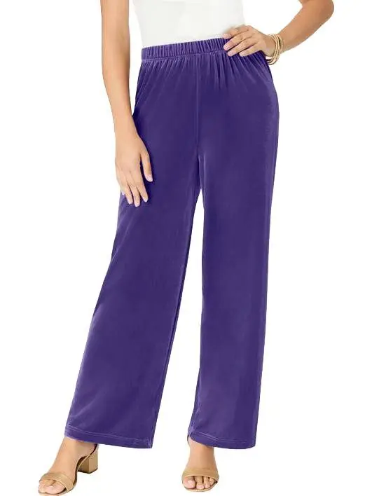 Roaman's Wide Leg Pants - Midnight Violet