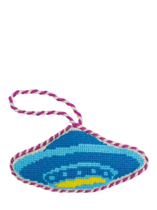 FURBISH Needlepoint Ufo Bag Charm - Blue