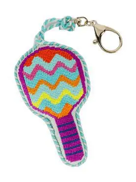 FURBISH Needlepoint Bag Charm - Dark Pink