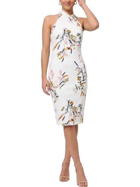 Rachel Rachel Roy Harland Crossover Halter Midi Dress - White Blossom