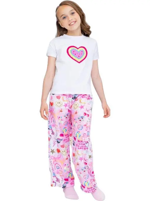 PREPPY GOOSE Plush Collage Loungewear Pant - Happy Collage Print