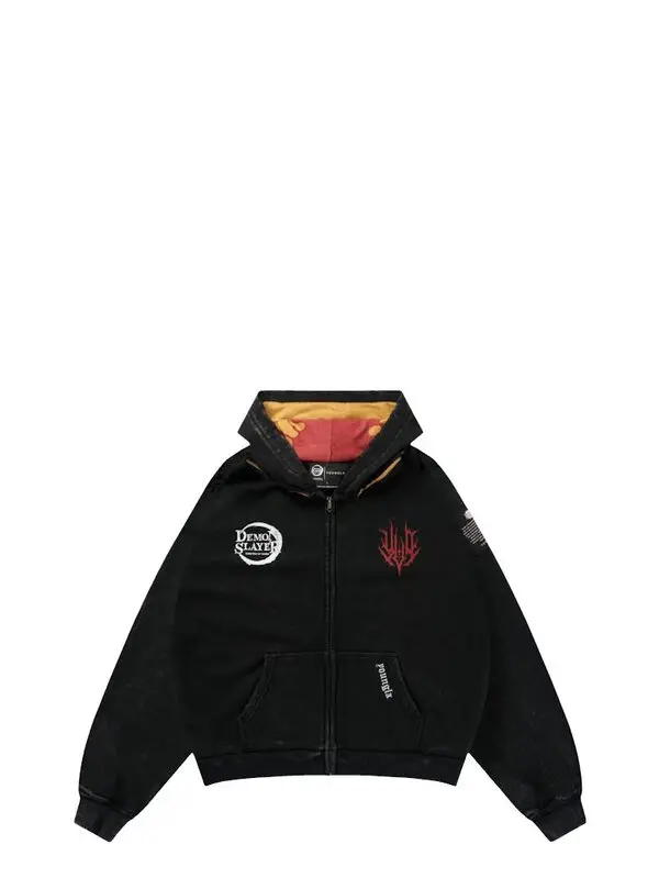 YOUNGLA X Demon Slayer Zip Up Hoodie - Flame Hashira