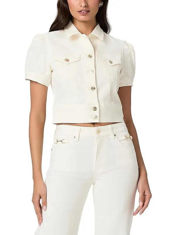Paige Kendra Cropped Jacket - Tonal Ecru