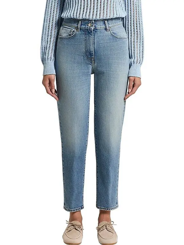 Peserico Low Rise Straight Crop Jeans - Ink